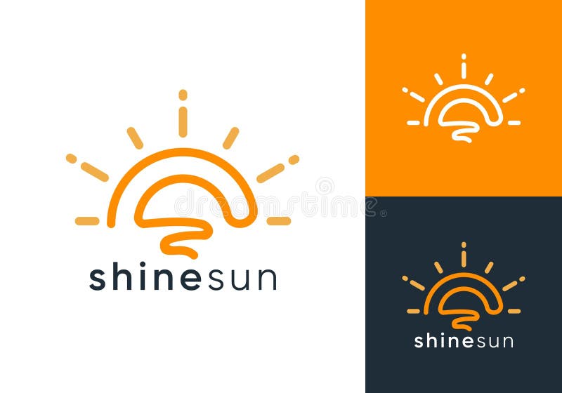 Simple Sea Wave with Sun Logo Design Vector Stock Vector - Illustration ...