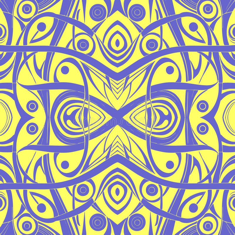 Yellow Pattern of Star and Geometric Symmetric Design Stock ...