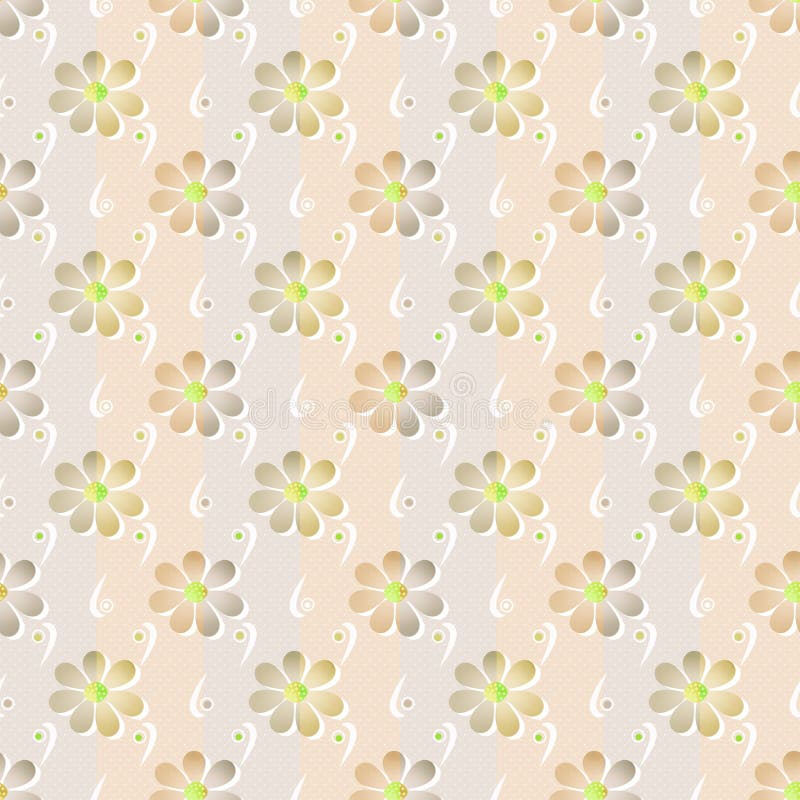 Simple Seamless Floral Pattern Background Stock Illustration ...