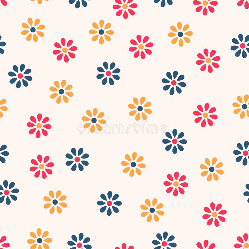 Simple Seamless Flower Pattern Background. Design for Textile, Fabric ...