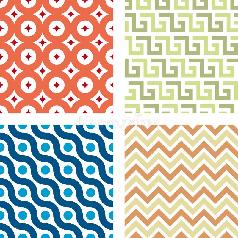 Simple Seamless Geometric Textures. Regular Patterns in Soft Colors ...
