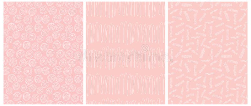 Simple Seamless Geometric Vector Patterns. White Waves, Circles and ...