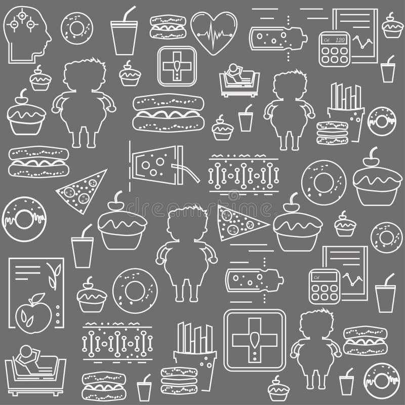 Simple Obesity Background Pattern Stock Vector - Illustration of flat ...