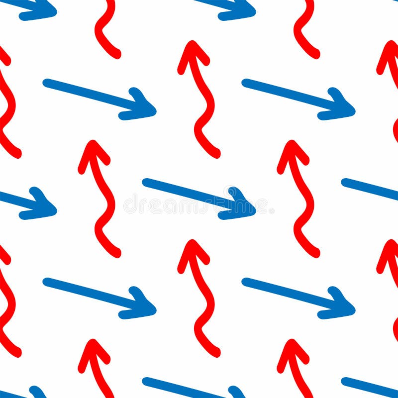 Simple Seamless Pattern with Arrows Drawn by Hand. Endless Print with ...