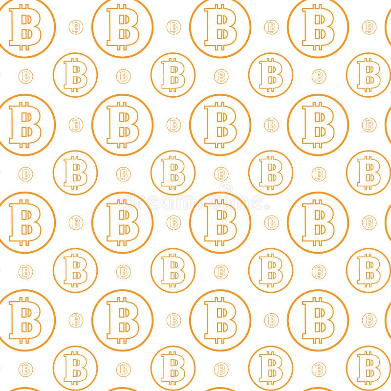 Simple Seamless Pattern Bitcoins Signs on White Background Stock Vector ...