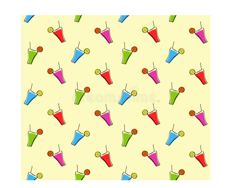 Simple Seamless Pattern. Bright Cocktails. Cool Fun Party Stock ...