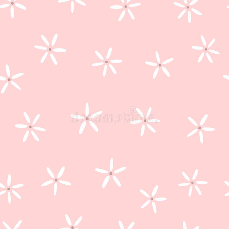 Simple Seamless Pattern with Flowers. Cute Endless Print Stock Vector ...