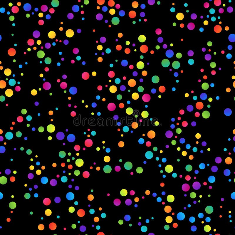Simple Seamless Pattern of Gradient Colored Circles on Black Backdrop ...