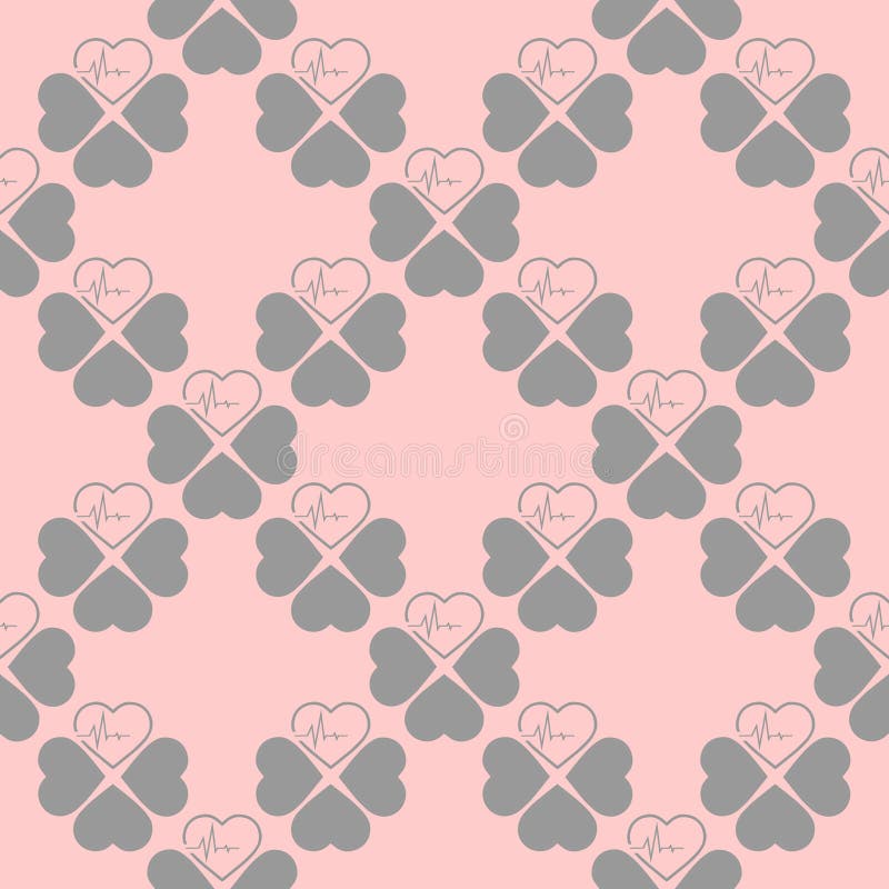 Simple Seamless Pattern of Gray Hearts on a Pink Background, Texture ...