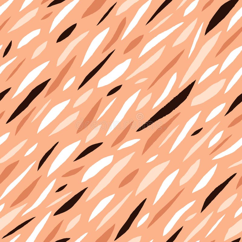 Simple Seamless Pattern With Hand Drawn Dashes And Lines Stock Vector