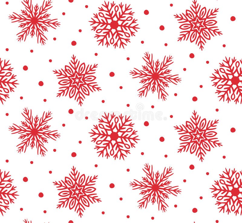 Simple Seamless Pattern with Hand Drawn Snowflakes Stock Vector ...
