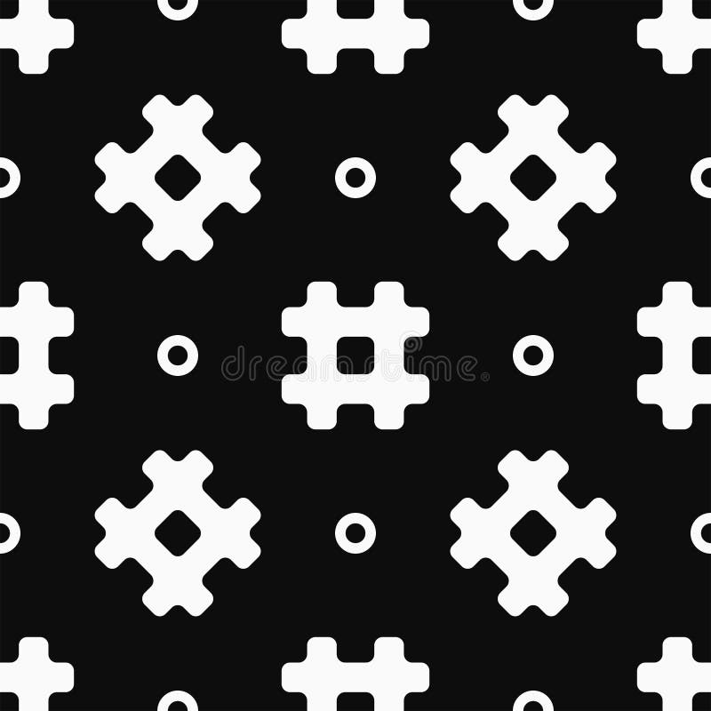 Simple Seamless Pattern with Hashtag Symbols and Circles. White ...