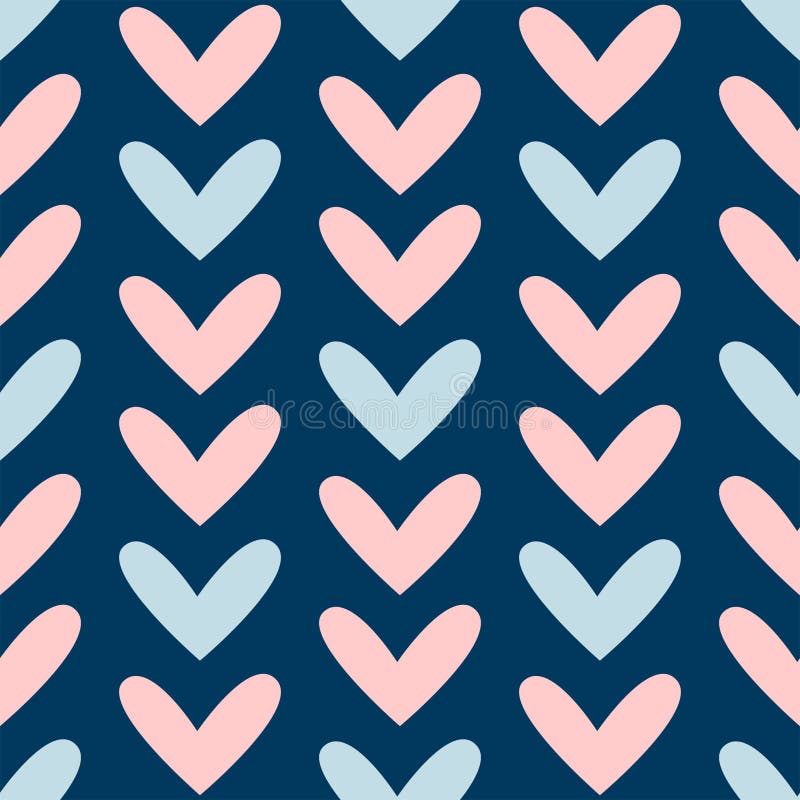 Simple Seamless Pattern with Hearts. Stock Vector - Illustration of ...