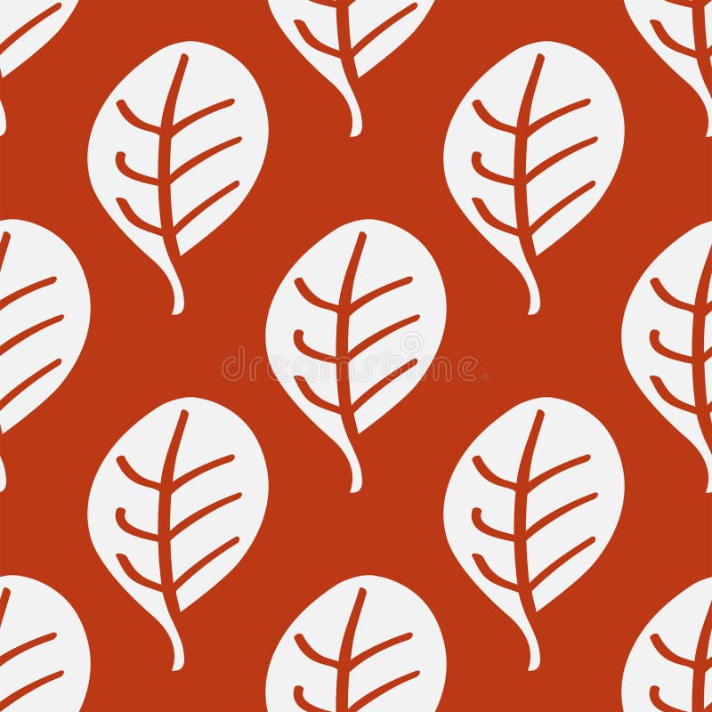 Simple Seamless Pattern with Leaves. Stock Vector - Illustration of ...