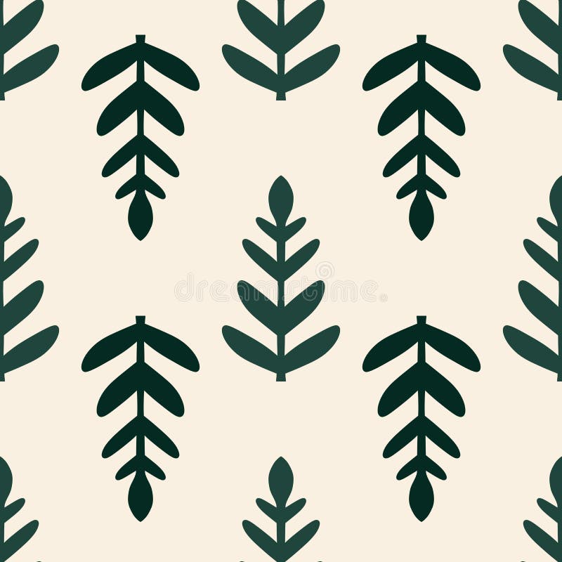 Simple Seamless Pattern with Leaves for Wallpaper and Fabrics and ...