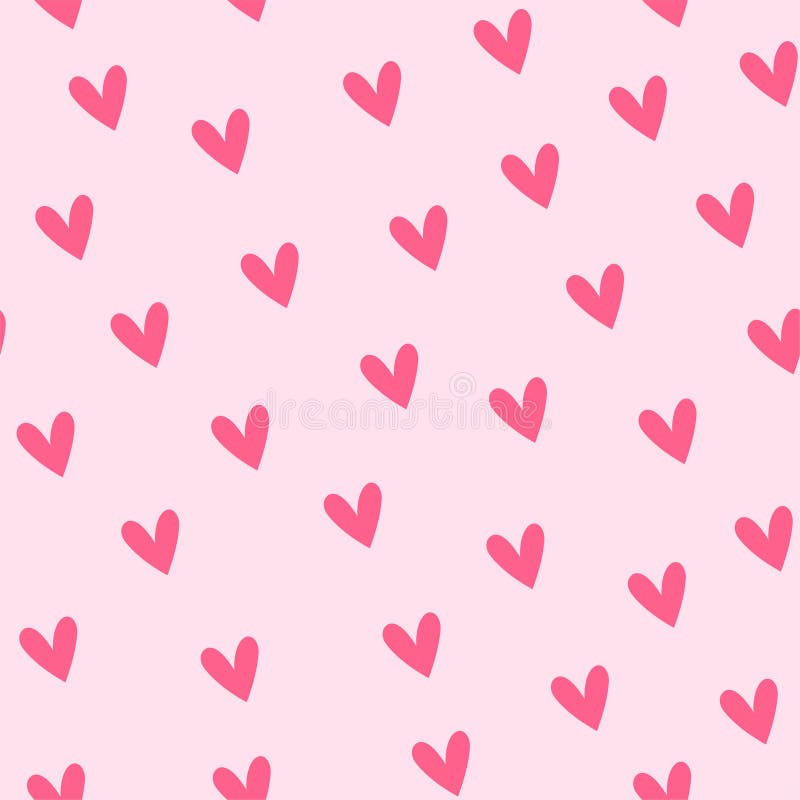 Simple Seamless Pattern with Pink Hearts. Vector Graphics Stock Vector ...