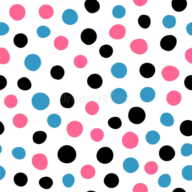 Simple Seamless Pattern. Randomly Scattered Colored Round Spots Stock ...