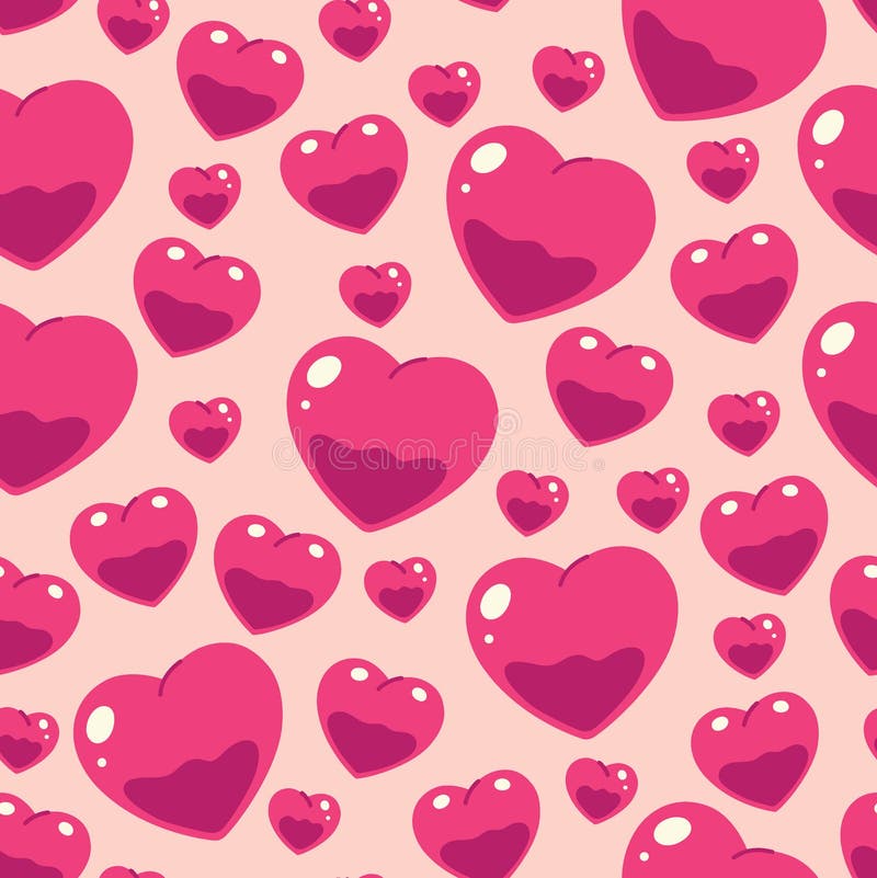 Simple Seamless Pattern with Red Hearts. Vector Graphics Stock Vector ...