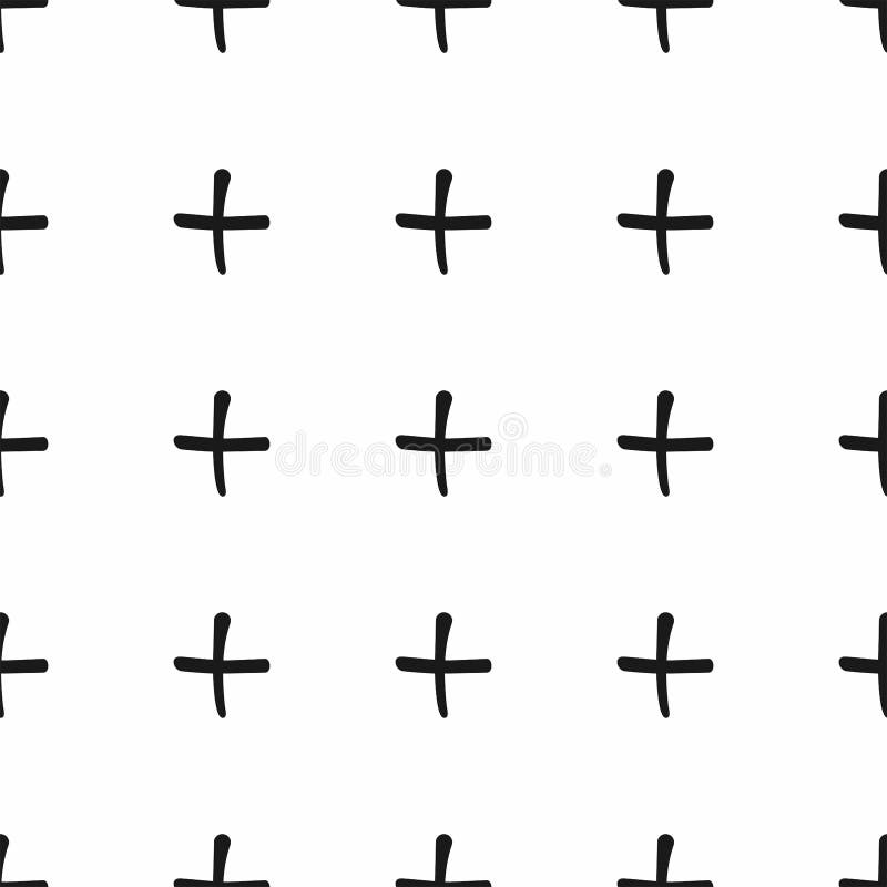 Simple Seamless Pattern with a Repeating Cross Drawn by Hand. Stock ...