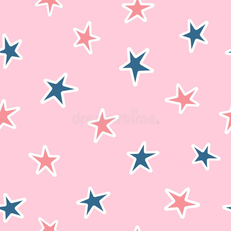 Simple Seamless Pattern with Scattered Stars. Stock Vector ...