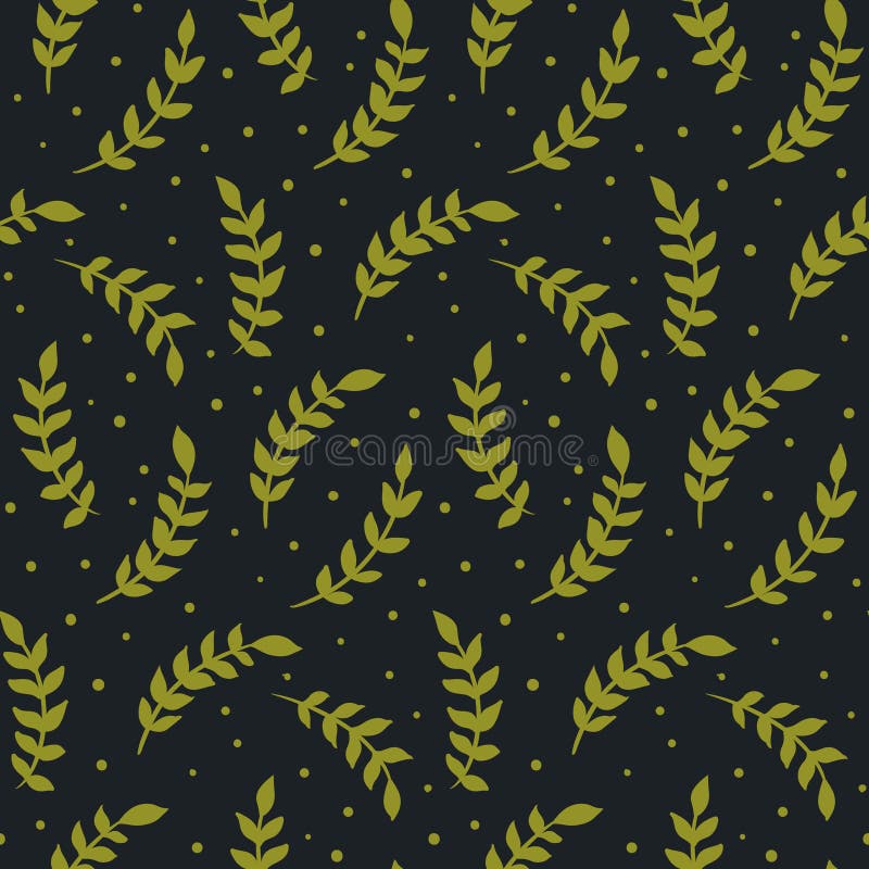 Seamless Floral Pattern with Simple Leaves in an Abstract Composition ...
