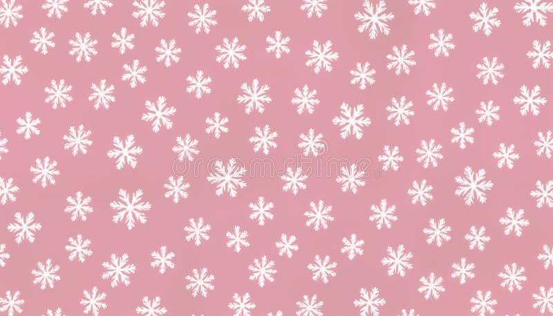 Simple Seamless Pattern of Small White Snowflakes on Delicate Pink ...