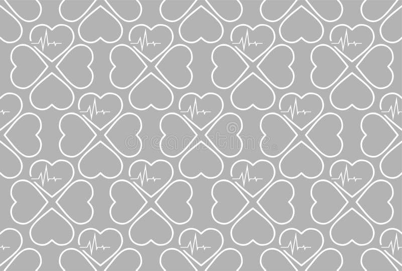 Simple Seamless Pattern of White Hearts on a Gray Background, Texture ...