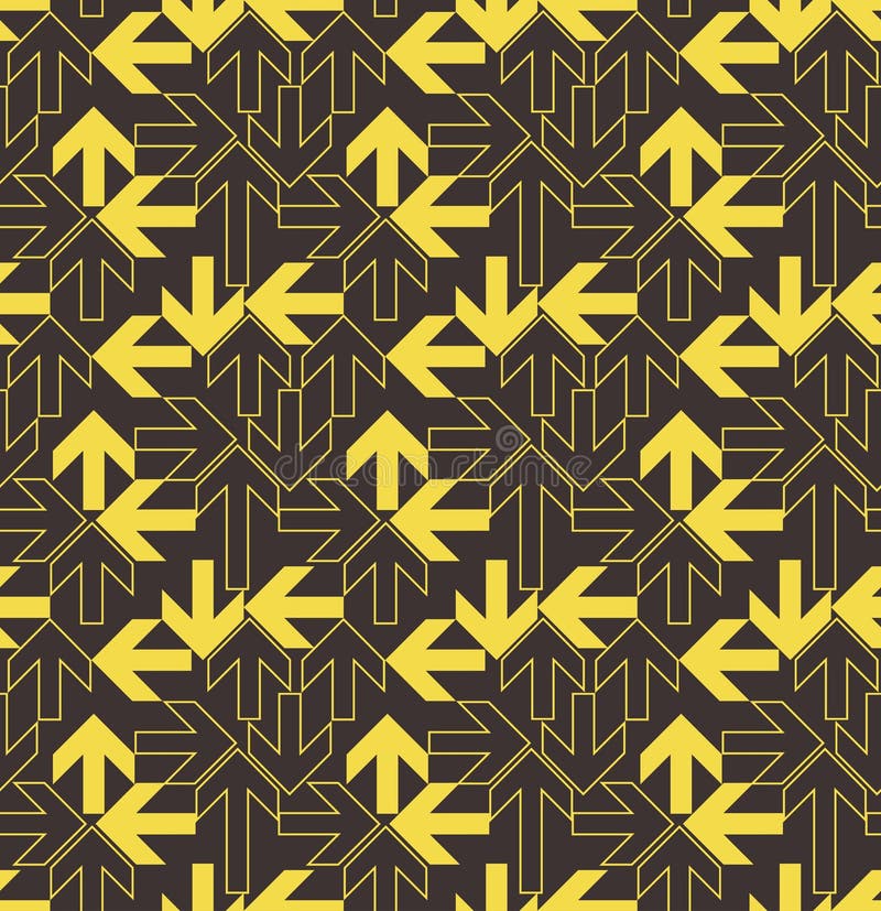 Yellow arrows pattern stock vector. Illustration of background - 110625747