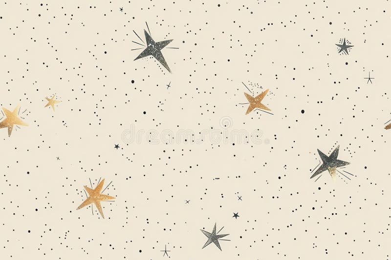 Simple Seamless Snow Pattern with Sparse Stars Stock Illustration ...