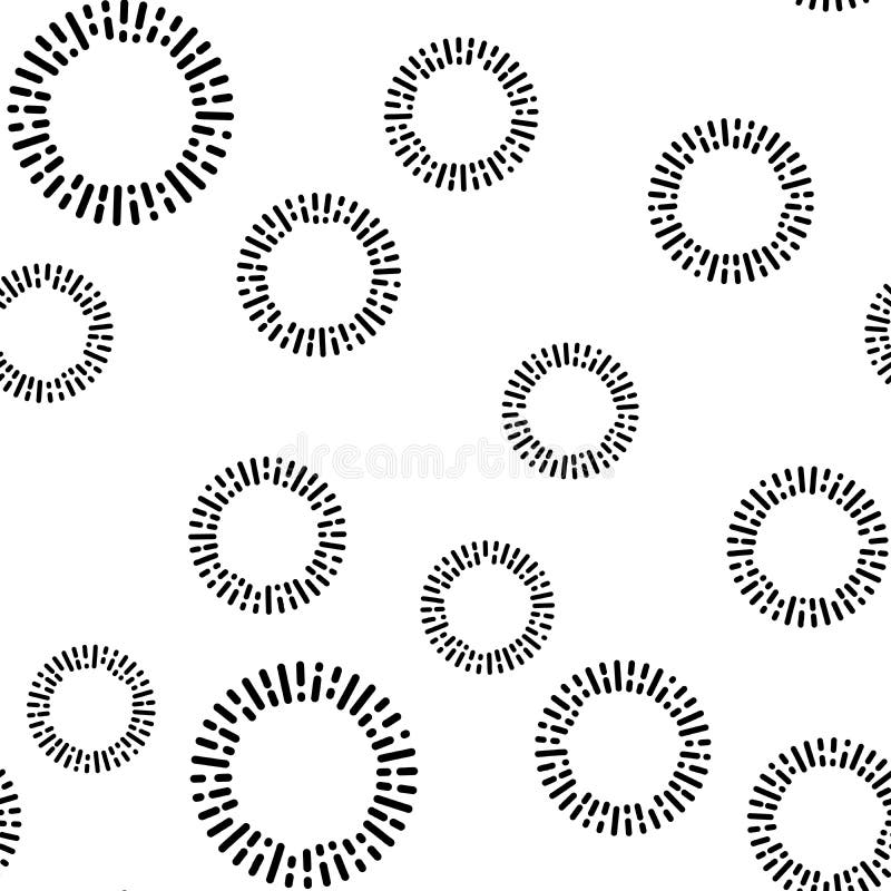 Simple Seamless Textile Pattern with Black Round Elements. Vector ...