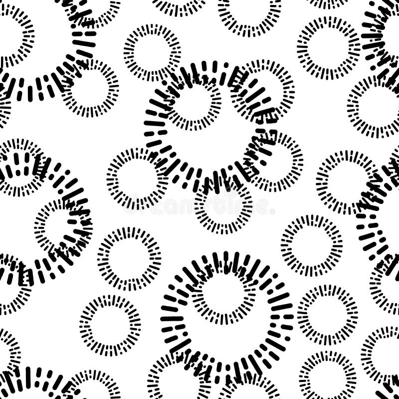 Simple Seamless Textile Pattern with Black Round Elements. Vector ...