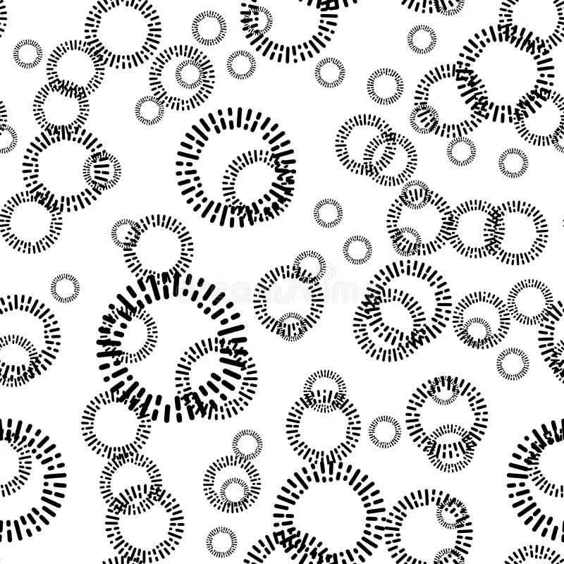 Simple Seamless Textile Pattern with Black Round Elements. Vector ...