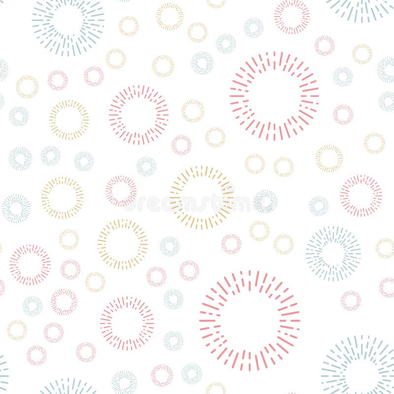 Simple Seamless Textile Pattern with Color Round Elements. Vector ...