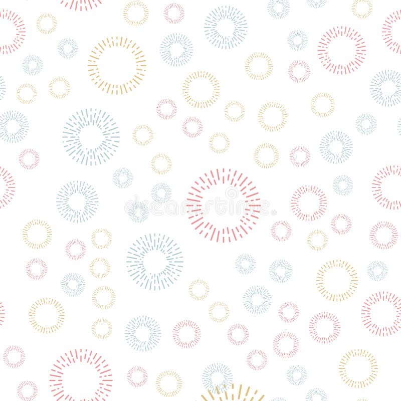 Simple Seamless Textile Pattern with Color Round Elements. Vector ...