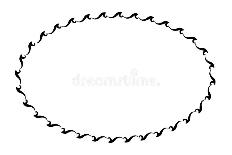 Simple Seamless Vector Oval Hand Draw Sketch Floral Border Stock Vector ...