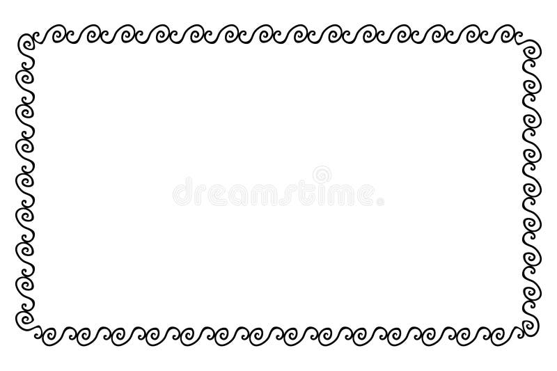Simple Seamless Vector Rectangle Hand Draw Sketch Floral Border Stock ...