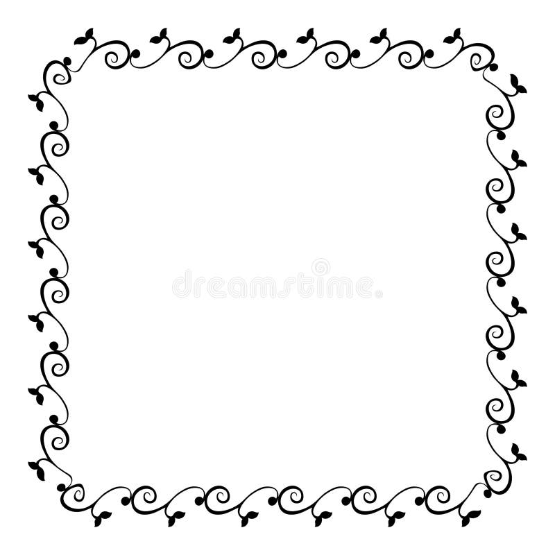 Simple Seamless Vector Square Hand Draw Sketch Floral Border Stock ...