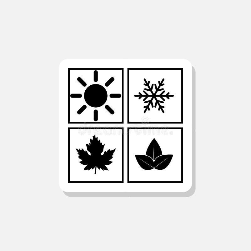 Simple Season Sticker Icons Stock Vector - Illustration of isolated ...