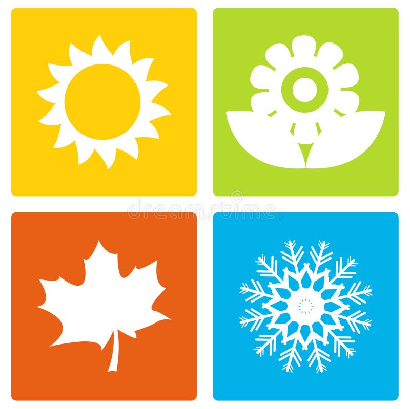 Four season icons stock vector. Illustration of circle - 6961891