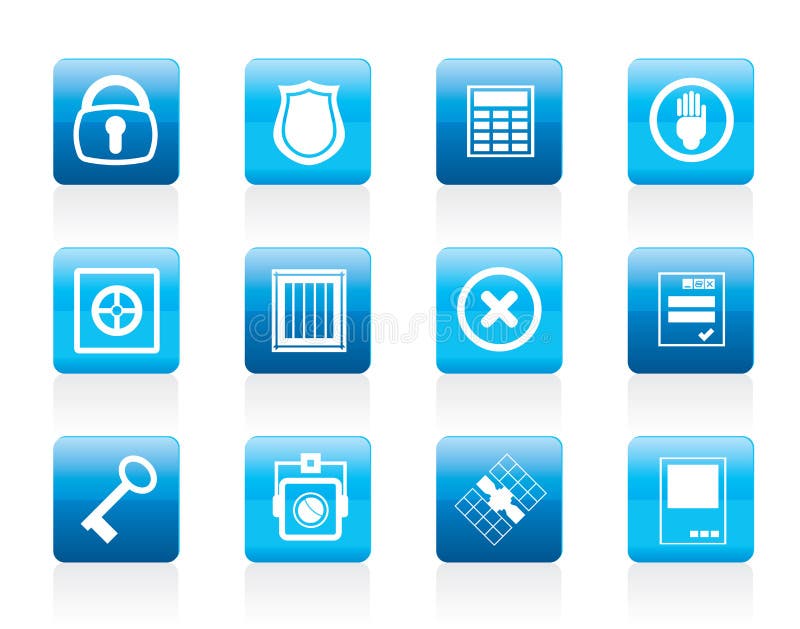 Simple Security Shield Icon Set Stock Vector - Illustration of flat ...