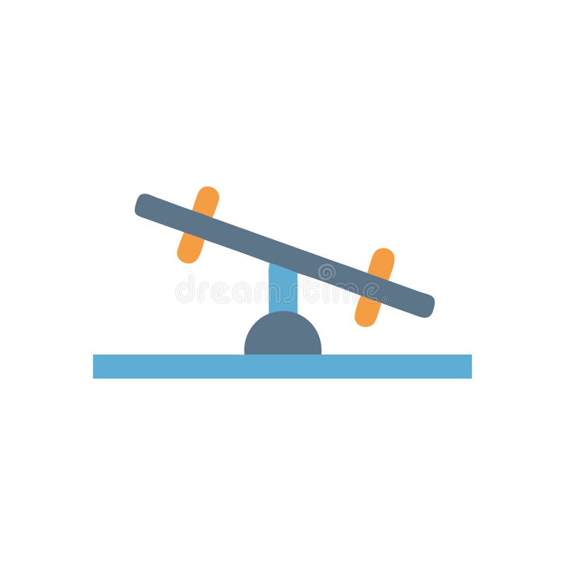 Simple Seesaw Icon for Fun stock illustration. Illustration of play ...