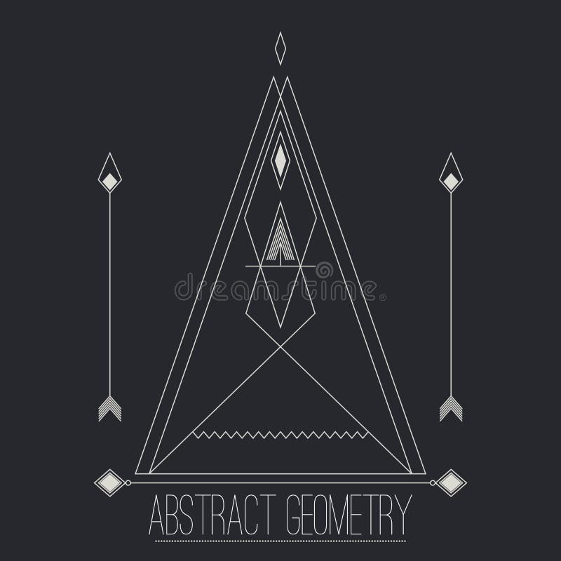 Simple Separate Abstract Geometric Figure with Lines, Arrow, Cir Stock ...