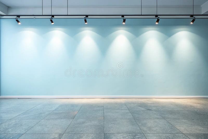 Light Blue Empty Wall and Smooth Floor Stock Illustration ...