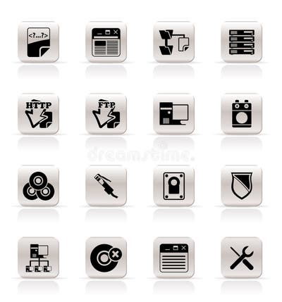 Simple Server Side Computer Icons Stock Vector - Illustration of ...