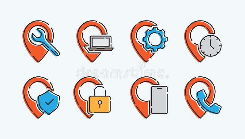 Simple Service and Support Illustrative Icon Set for Maintenance, it ...