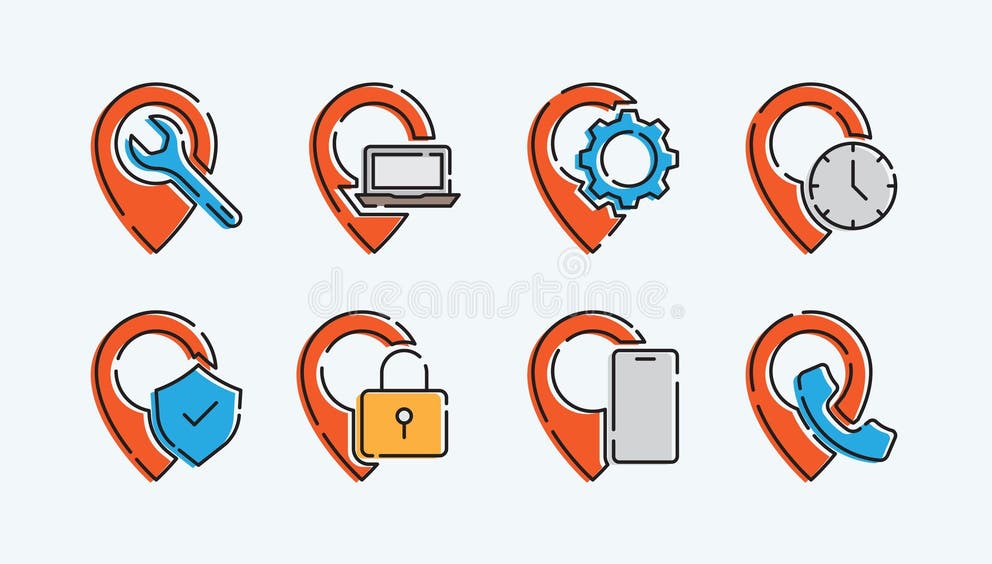 Simple Service and Support Illustrative Icon Set for Maintenance, it ...