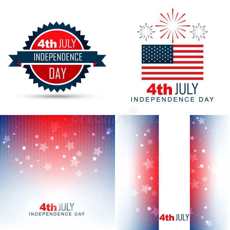 Simple Set of American Independence Day Background Illustration Stock ...