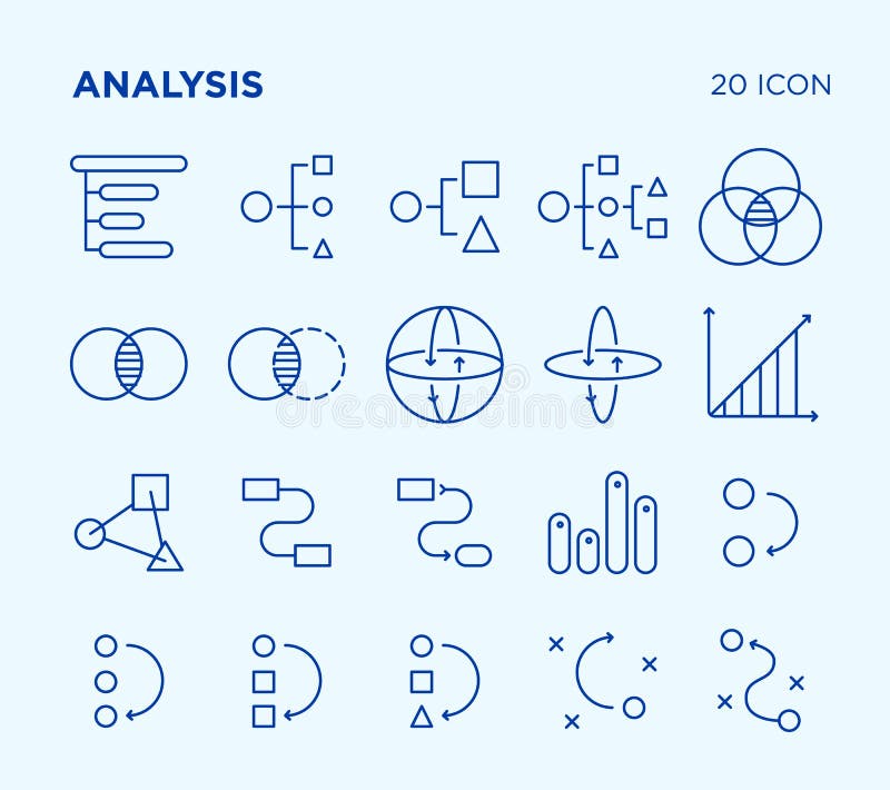 Simple Set of Analysis. Diagrams. Vector Line Icons. Stock Illustration ...