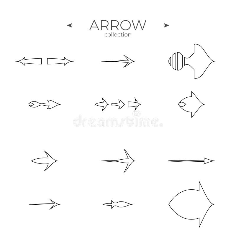 Line Arrow Icon Set Line Icons Collection Modern Vector Symbols Stock Vector Illustration
