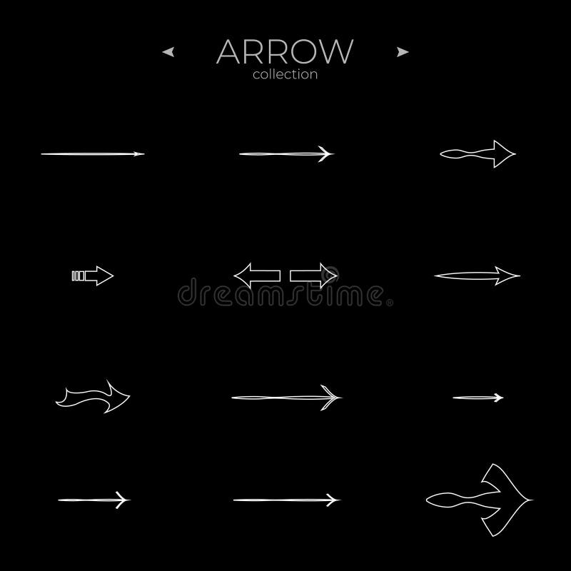 Line Arrow Icon Set. Line Icons Collection. Modern Vector Symbols. Stock Vector - Illustration ...